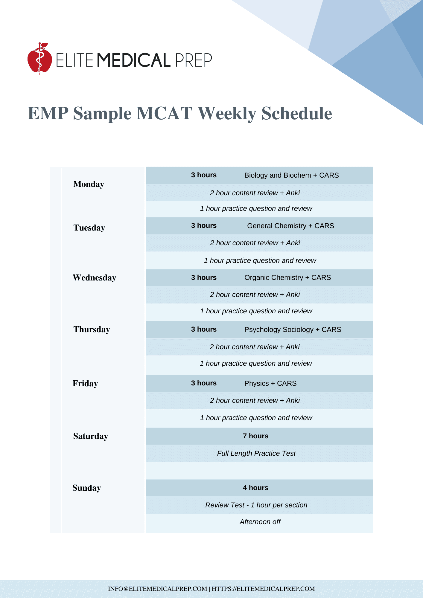 How to Customize an MCAT Study Schedule | Elite Medical Prep
